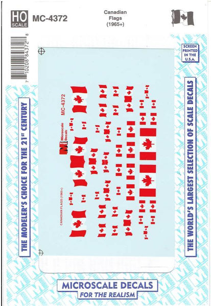 HO Scale Microscale MC-4372 Canadian Flags Red/White w/Maple Leaf 1965 ...