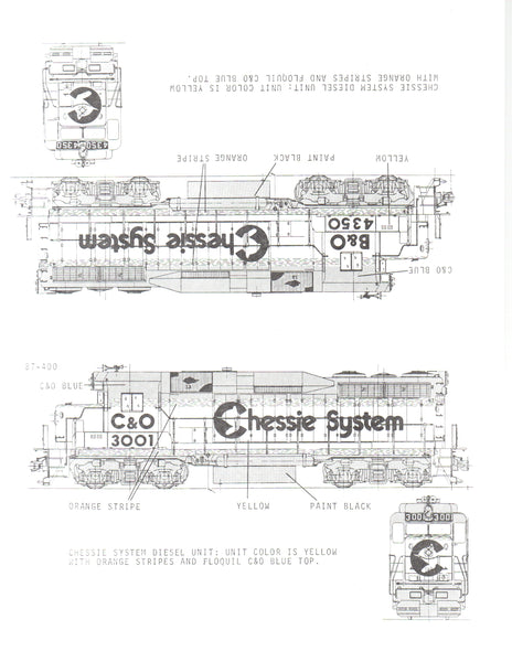 HO Scale Microscale 87-400 Chessie System Diesel Hood Units 1972-86 De ...