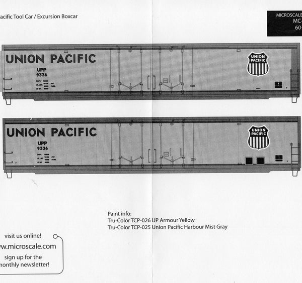 HO Scale Microscale MC-5039 Union Pacific Tool Car/Excursion Boxcar UP ...