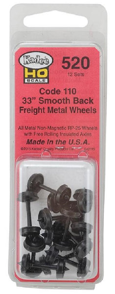 HO Scale Kadee #520 (Code 110) 33 Inch Diameter Smooth-Back Wheelsets ...