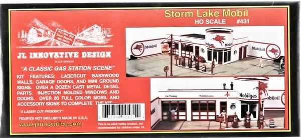 HO Scale JL Innovative Design 431 Storm Lake Mobil Gas Station Buildin ...