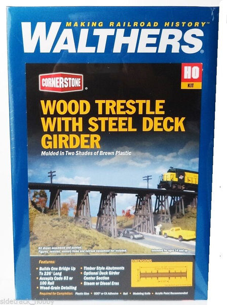 HO Scale Walthers Cornerstone 933-3147 Wood Trestle w/Deck Girder Brid ...