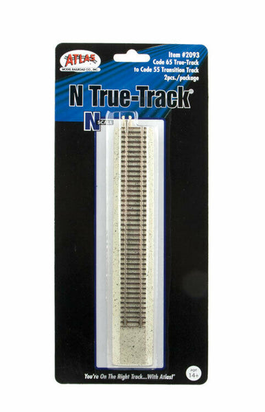 N Scale Atlas 2093 Code 55 to 65 True-Track Transition Straight Track ...