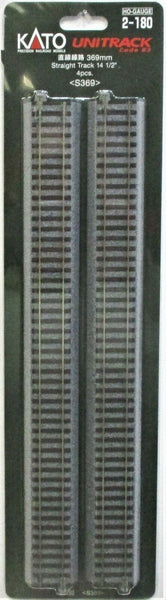 HO Scale Kato Unitrack 2-180 Straight Track 14-1/2" 369mm pkg (4) – Sidetrack Hobby