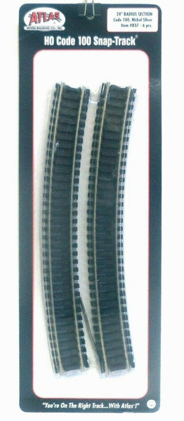 HO Scale Atlas 837 Code 100 24" Radius Curved Track (6) pcs – Sidetrack ...
