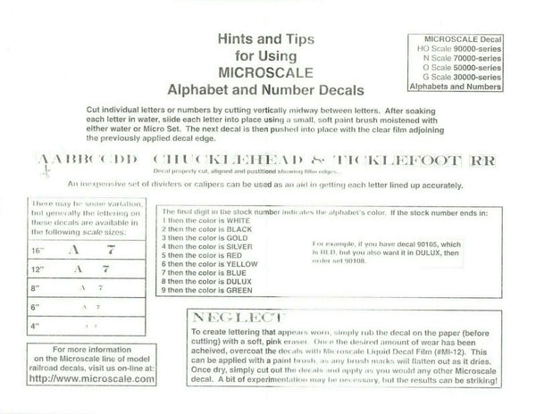 HO Scale Microscale 90002 Black Railroad Roman Alphabets Letters Decal ...