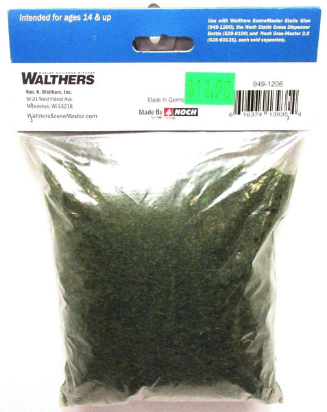 HO Scale Walthers SceneMaster 949-1206 Green Static Grass Flocking 3-1 ...