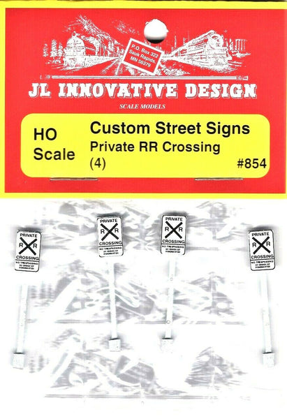 HO Scale JL Innovative Design 854 Private Railroad Crossing Sign pkg ...