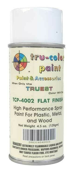 Tru-Color TCP-4002 Flat Finish Aerosol Spray Paint 4.5oz 135mL Can ...