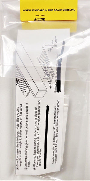 HO Scale A Line Product 50140 Undecorated 53' Plate Trailer w/No Butto ...