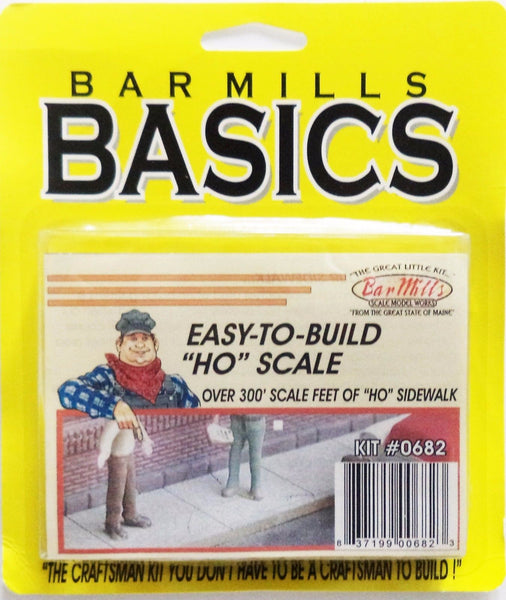 HO Scale Bar Mills Scale Model Works 682 Cement 300' Sidewalk Kit ...