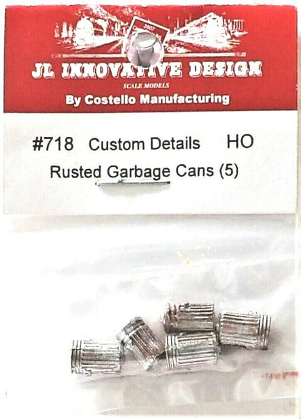 HO Scale JL Innovative Design 718 Painted & Rusted Silver Garbage Cans ...