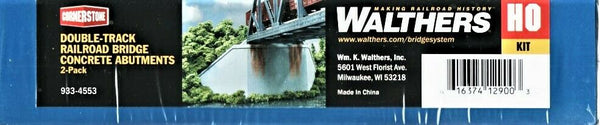 HO Scale Walthers Cornerstone 933-4553 Double Track Bridge Concrete Ab ...
