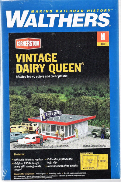 N Scale Walthers Cornerstone 933-3845 Vintage Dairy Queen Building Kit ...
