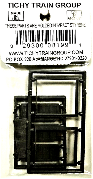HO Scale Tichy Train 8199 5-Panel Double Door w/Separate Frame pkg (2 ...