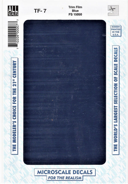 All Scale Microscale TF-7 Trim Film Blue Decal Sheet – Sidetrack Hobby