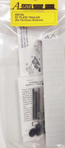 HO Scale A Line Product 50140 Undecorated 53' Plate Trailer w/No Butto ...