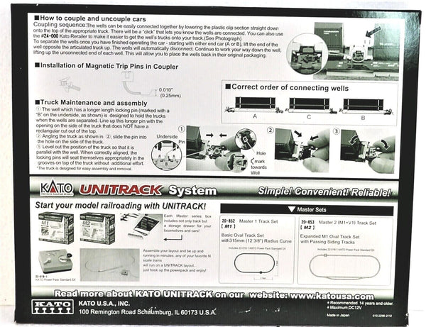 N Scale Kato 106-6182 BNSF MAXI-IV Gunderson 3-Unit Well Car w/Crowley ...
