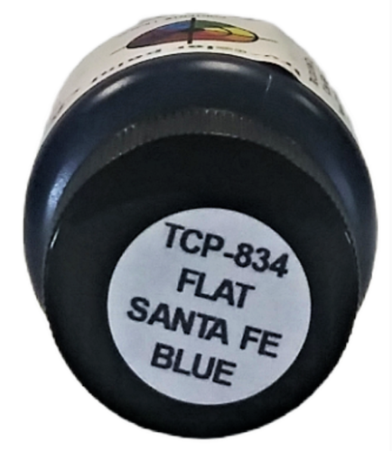 Tru Color Tcp 834 Brushable Flat Atsf Santa Fe Blue 1 Oz Paint Bottle